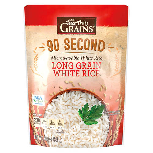Earthly Grains Long Grain White Ready to Serve Rice, 8.8 oz